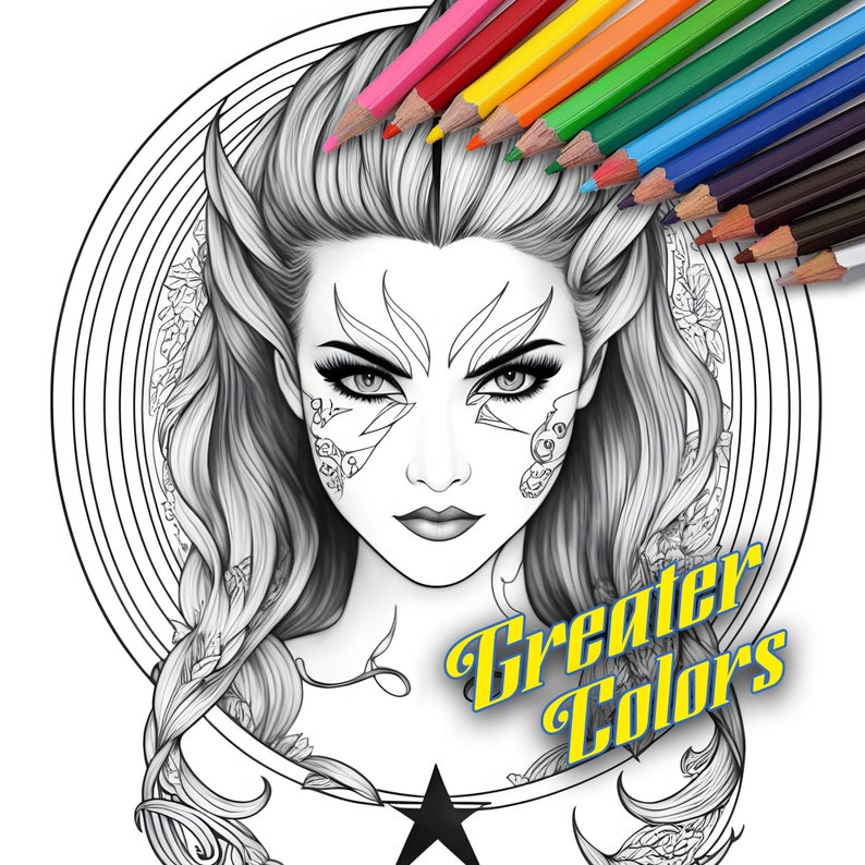 Premium Coloring Page Printable Adult Women Colouring Pages Etsy
