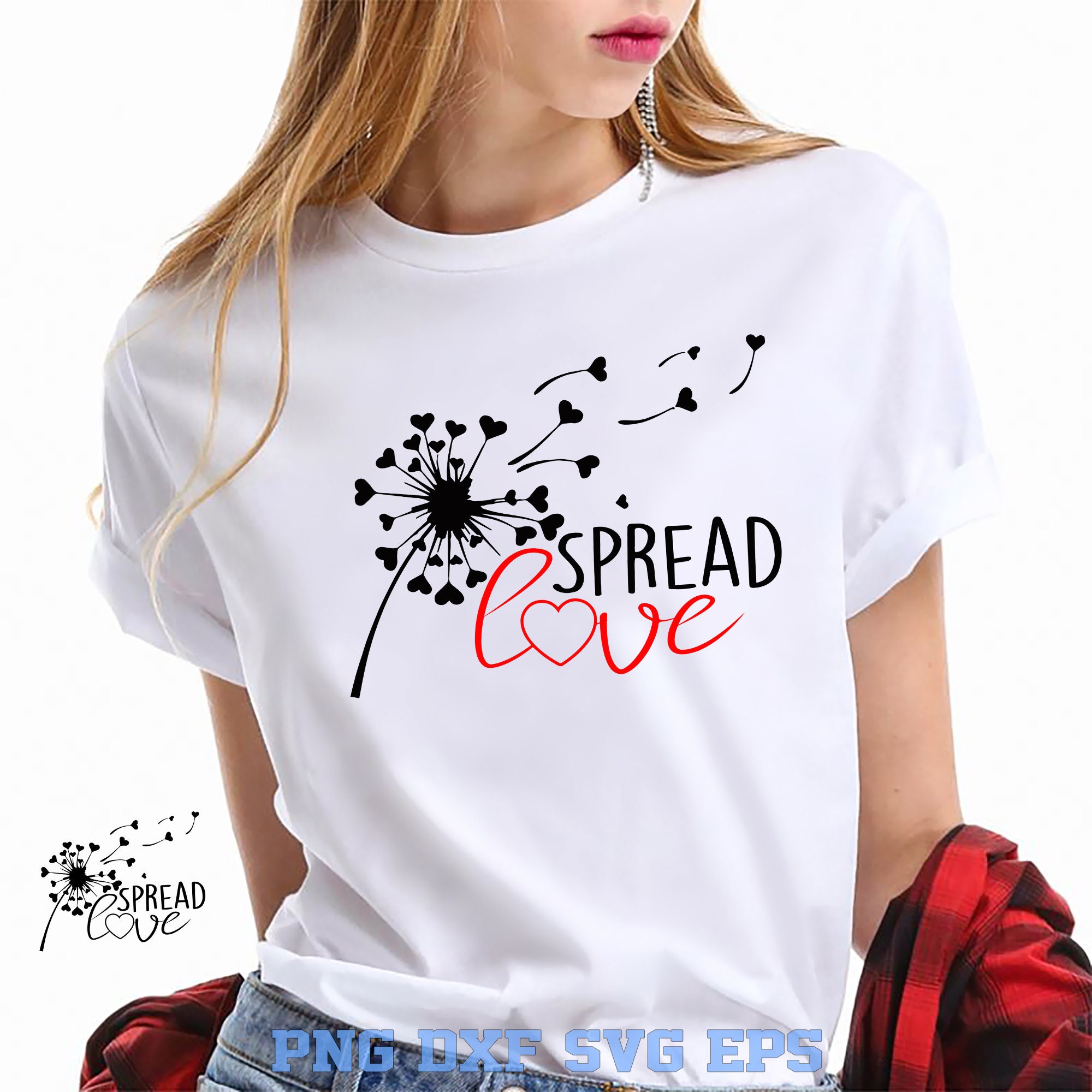 Shirt Design, Spread Love PNG SVG Dxf Eps for Iron on HTV - Etsy