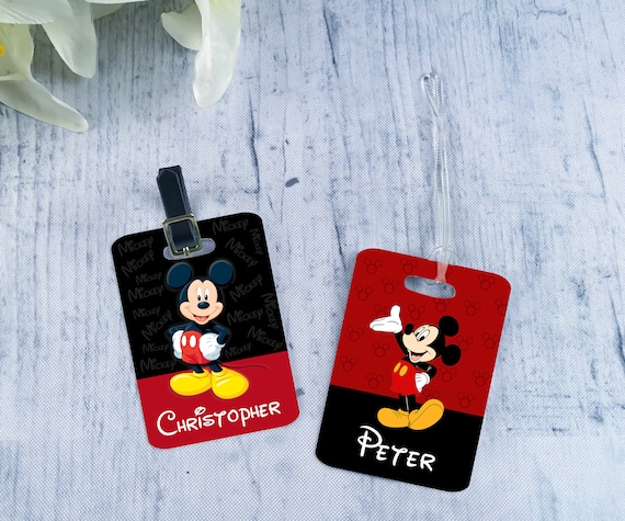 Mickey Mouse Luggage Tag Disney Luggage Tag 2 Sided Disney - Etsy