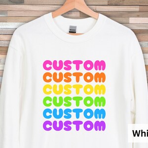 Custom Rainbow Name Shirt, Kids Neon Name Shirt, Personalized Matching ...