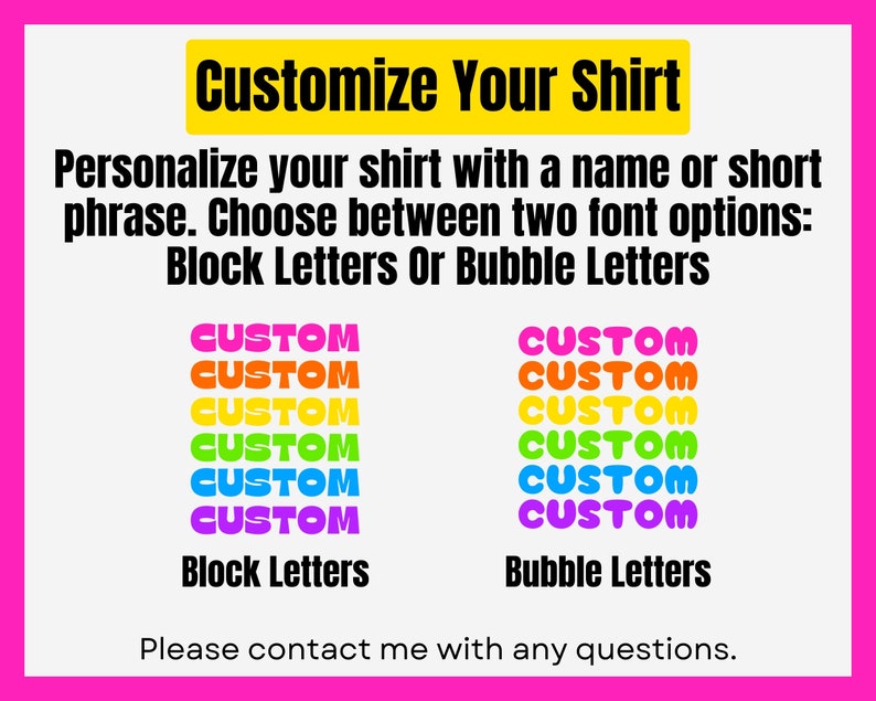 Custom Rainbow Name Shirt, Kids Neon Name Shirt, Personalized Matching ...