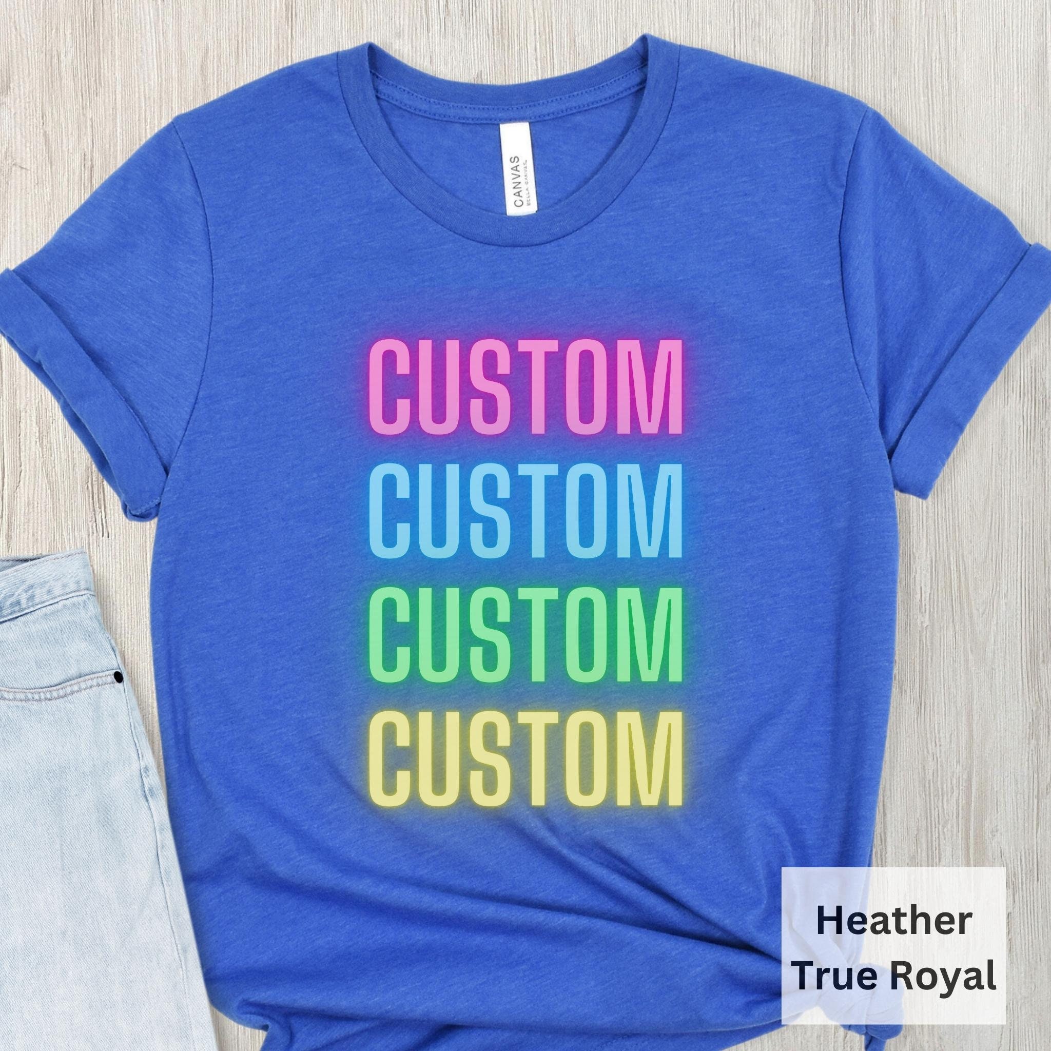 Custom Neon Text Shirt, Neon Glow Shirts, Personalized Glow Party ...
