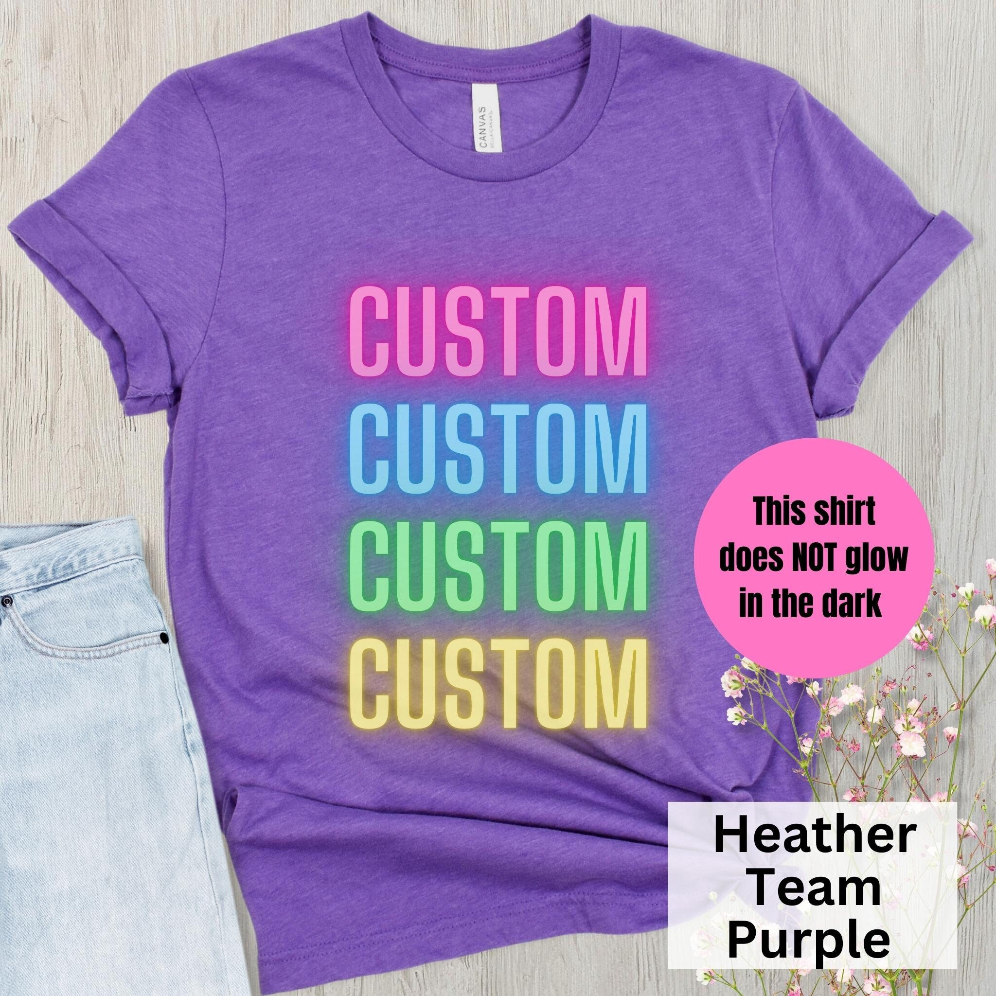 Custom Neon Text Shirt, Neon Glow Shirts, Personalized Glow Party ...