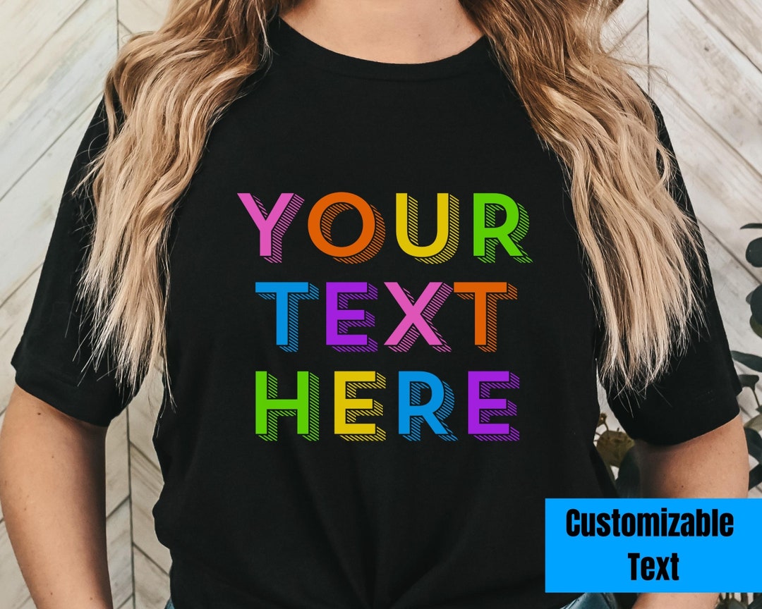 Custom Neon Rainbow Shirt, Your Custom Text Shirt, Customized Matching ...