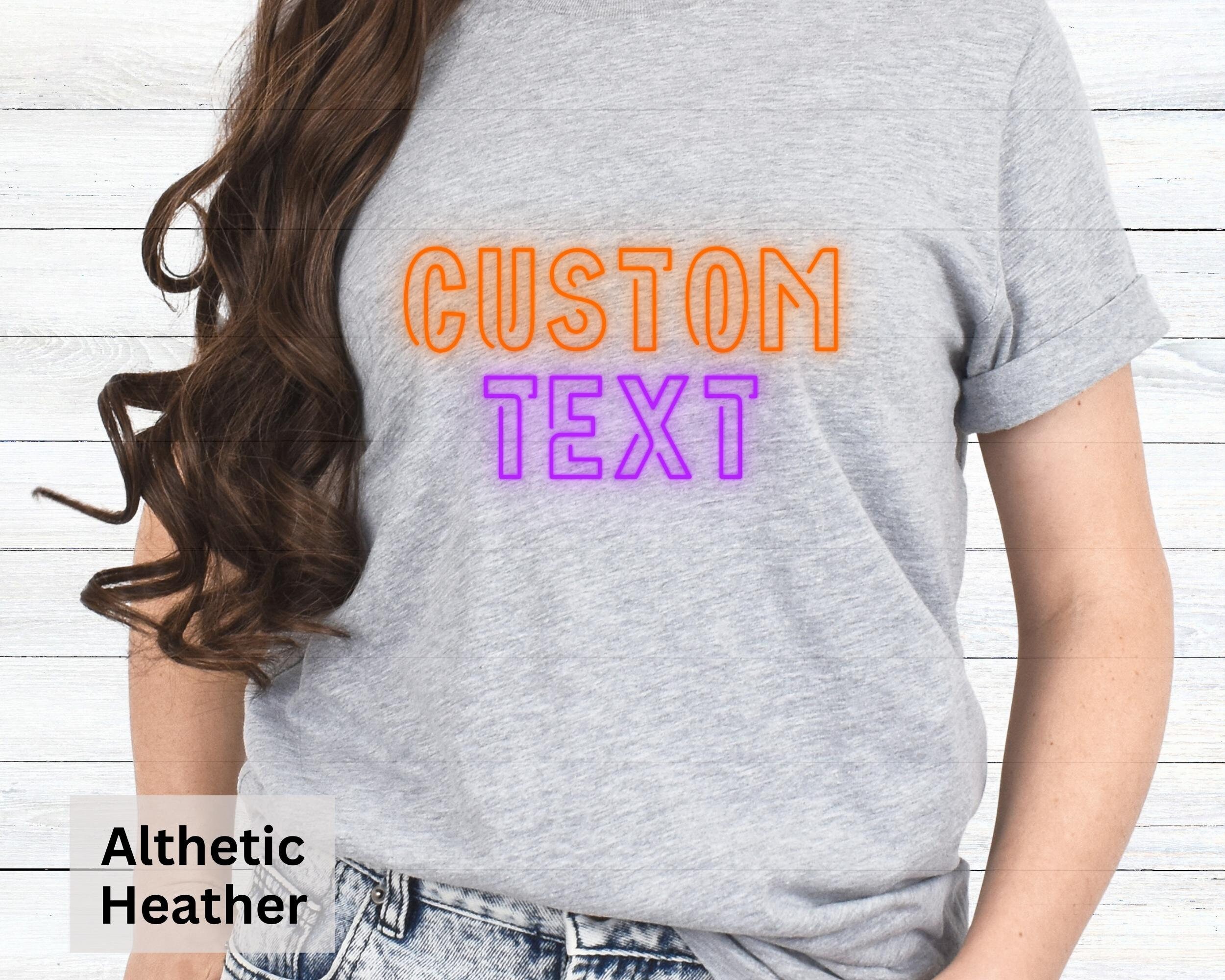 Custom Text Neon Front and Back Shirt, Personalized Neon Front & Back T ...