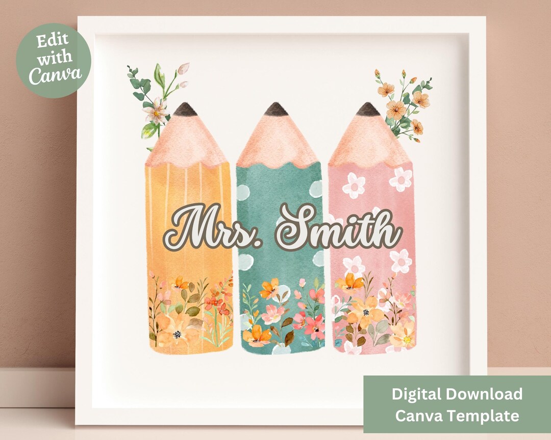 Teacher Sign Gift Digital Download Printable Teacher Sign - Etsy