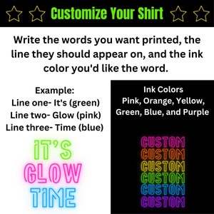 Custom Neon Shirt, Personalized Glow Party Shirts, Matching Family ...