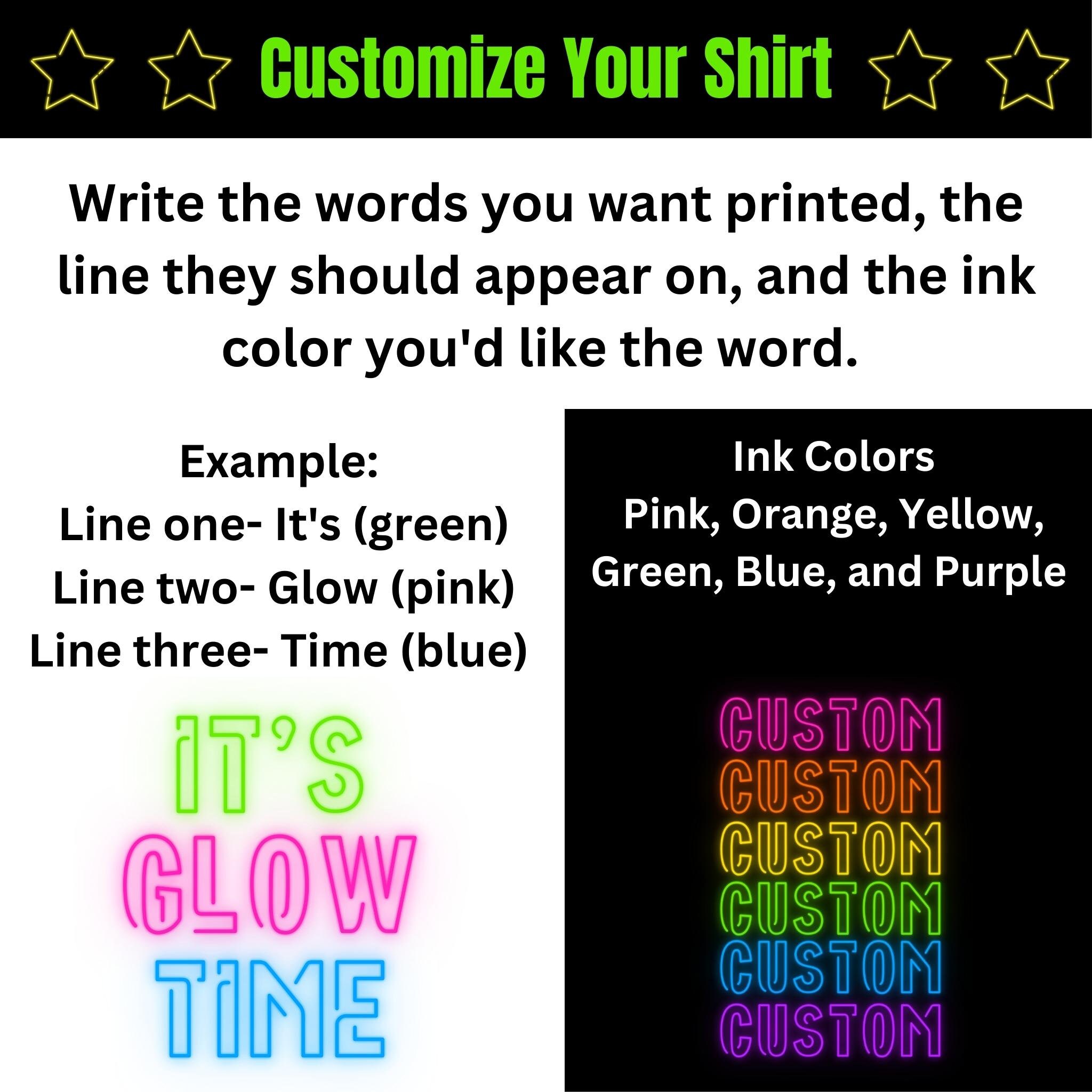 Custom Neon Glow Shirt, Personalized Glow Party Shirts, Family Glow ...
