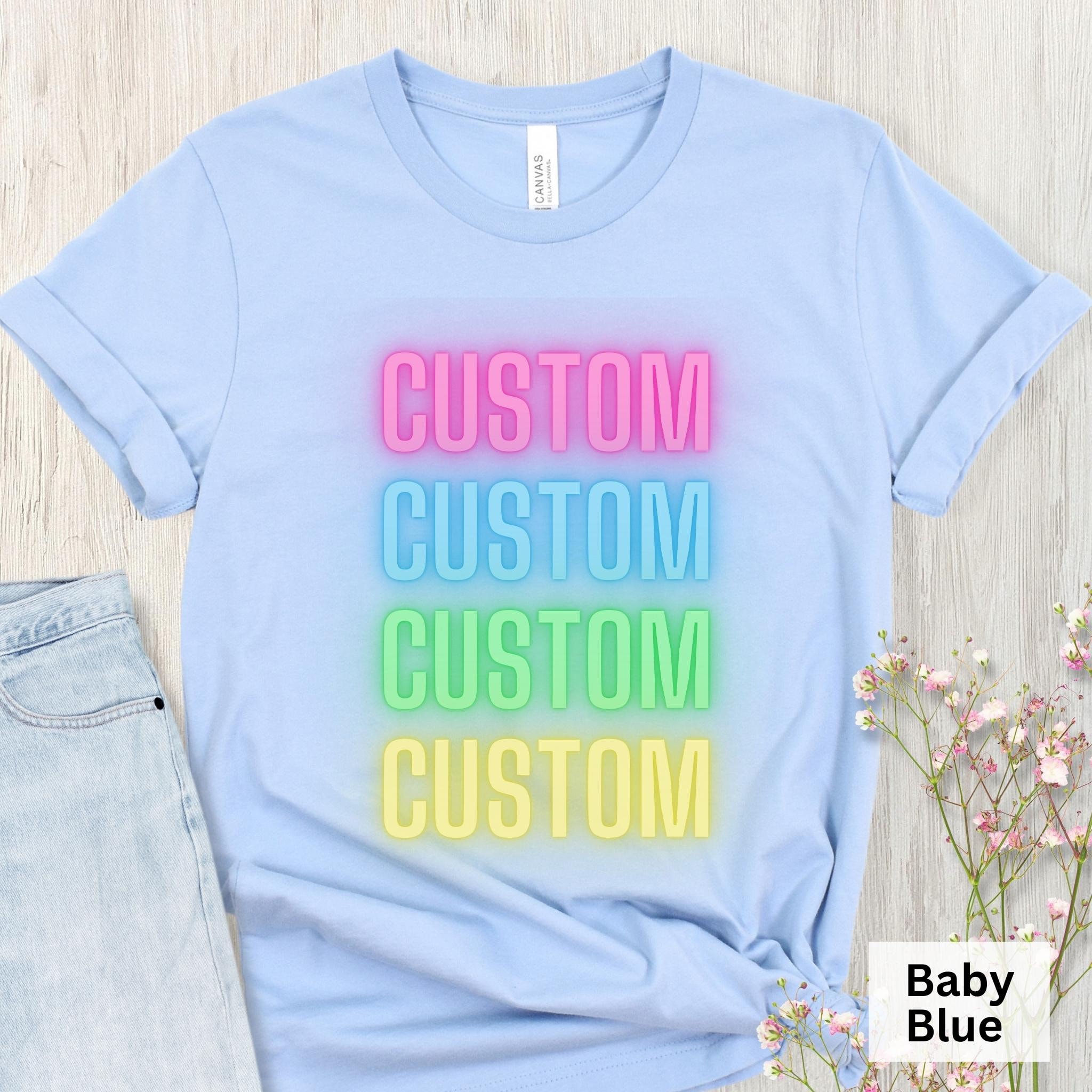 Custom Neon Text Shirt, Neon Glow Shirts, Personalized Glow Party ...