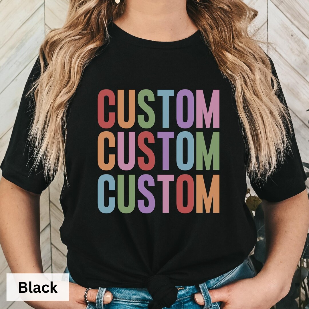 Custom Rainbow Text Shirt, Personalized Unisex Tee - Etsy