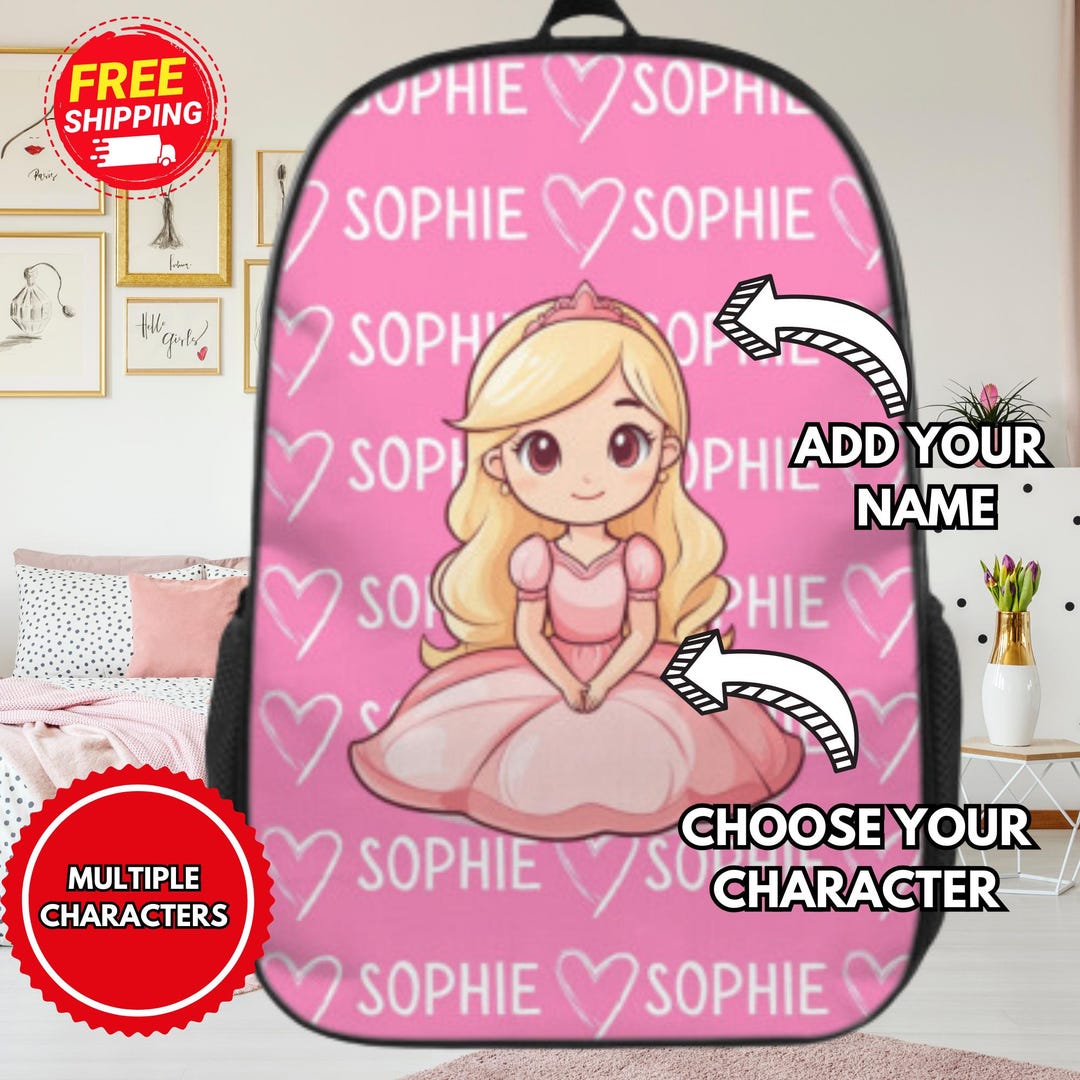 Personalized Kids Backpack: Custom Name & Character School Bag - Etsy