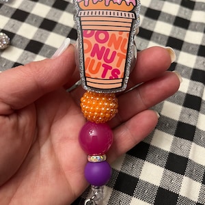 Dunkin’ Iced Coffee With Donut Badge Reel/pin - Etsy