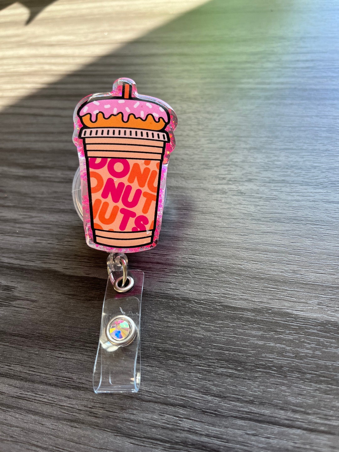 Dunkin Iced Coffee With Donut Badge Reel/pin - Etsy