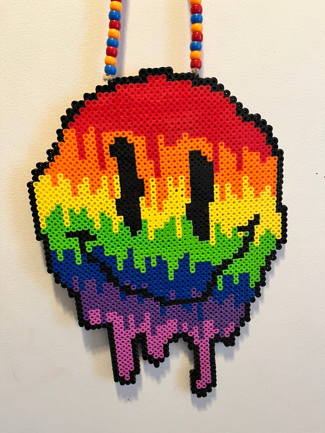 Trippy Smiley Face Melty Face Perler - Etsy