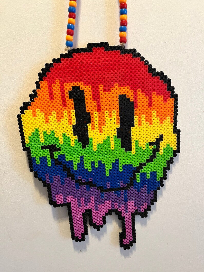 Trippy, Smiley Face, Melty Face, Perler - Etsy