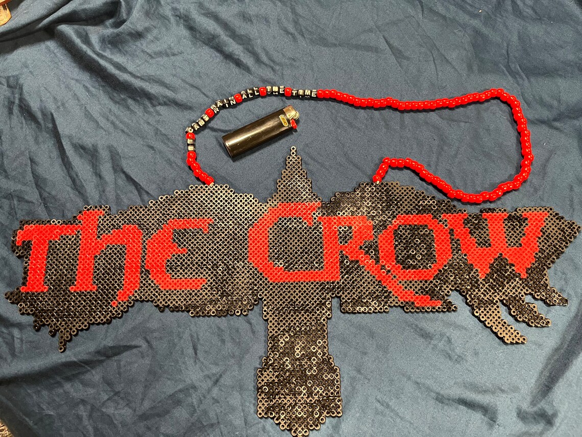 The Crow. Perler. Crow. Horror. Beaded Necklace. - Etsy
