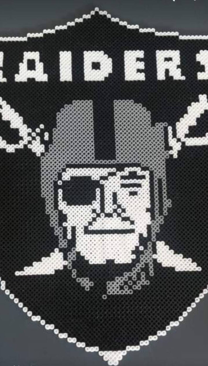 Raiders, NFL, Handmade, Perler, Plaque Logo Canvas 16x20 - Etsy