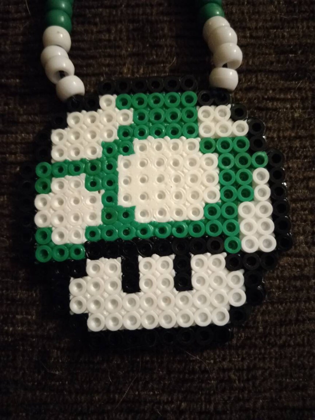 Super Mario Extra Life Mushroom Perler Necklace - Etsy