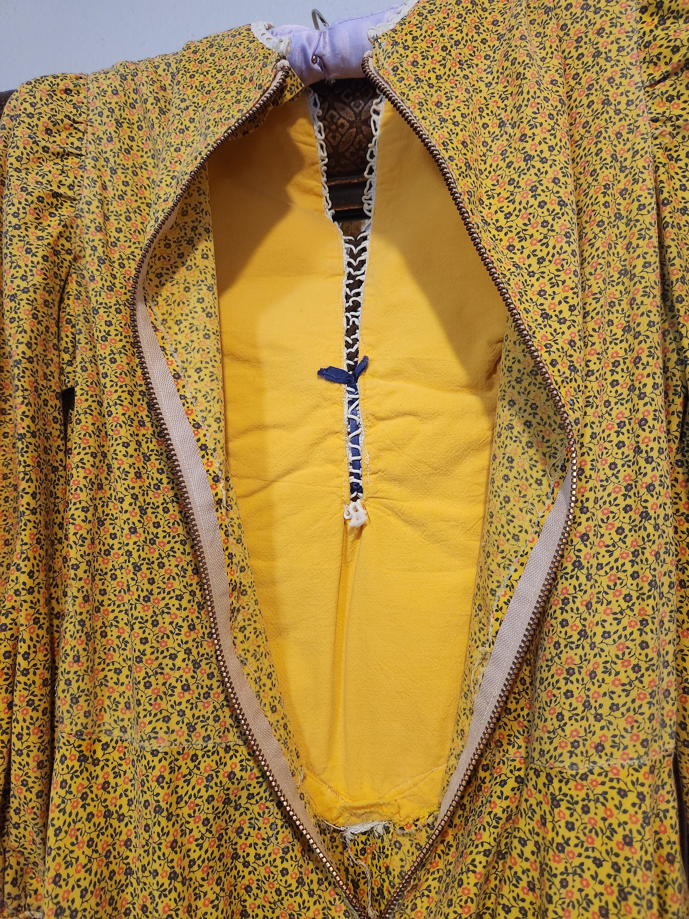 RARE! Vintage 70's Gunne Sax Style Yellow Calico Prairie Costume - Etsy