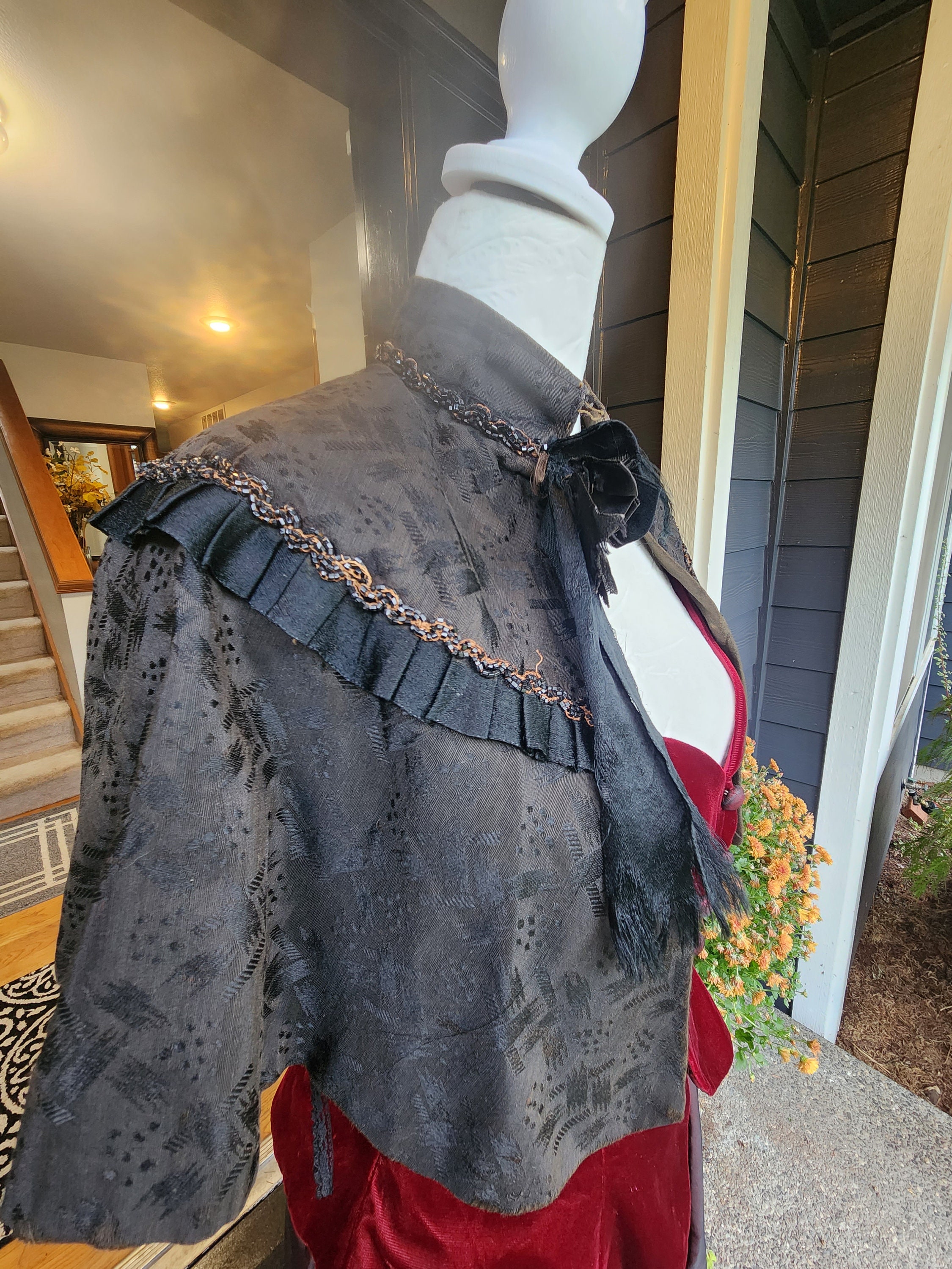 Rare! Vintage Black Victorian Cape - Etsy