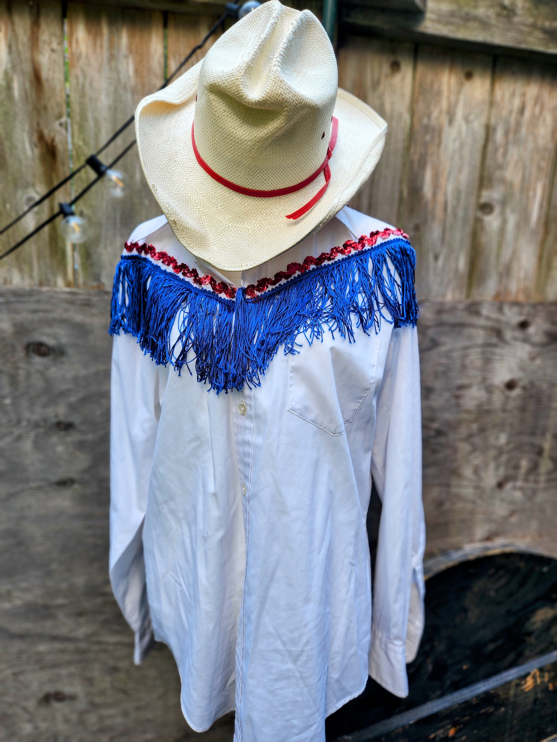 Vintage Fringe Patriotic Western Shirt Costume - Etsy
