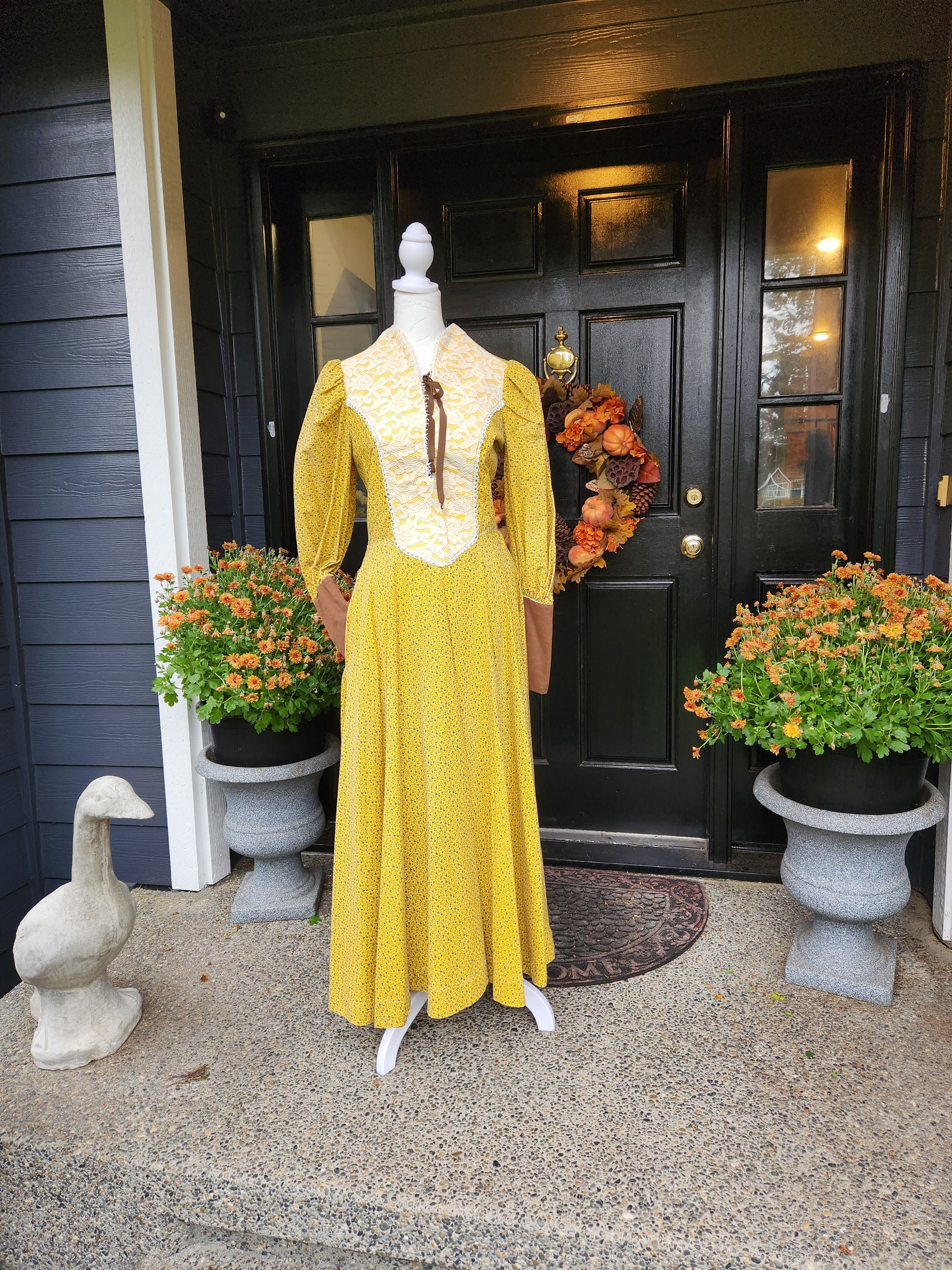 RARE! Vintage 70's Gunne Sax Style Yellow Calico Prairie Costume - Etsy