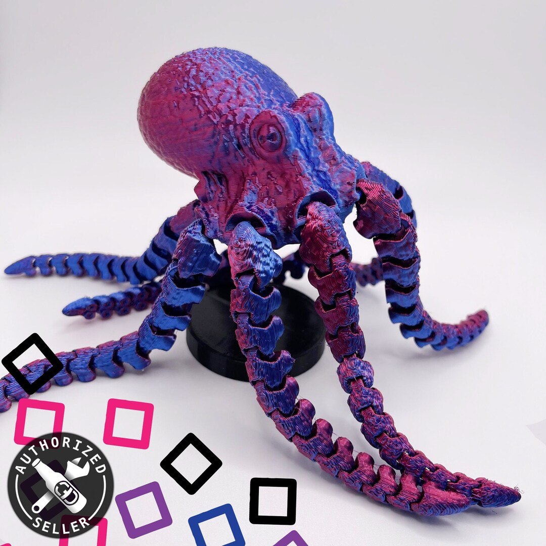 Adorable Articulating Fidget Octopus for Stress Relief, ADHD & Autism ...