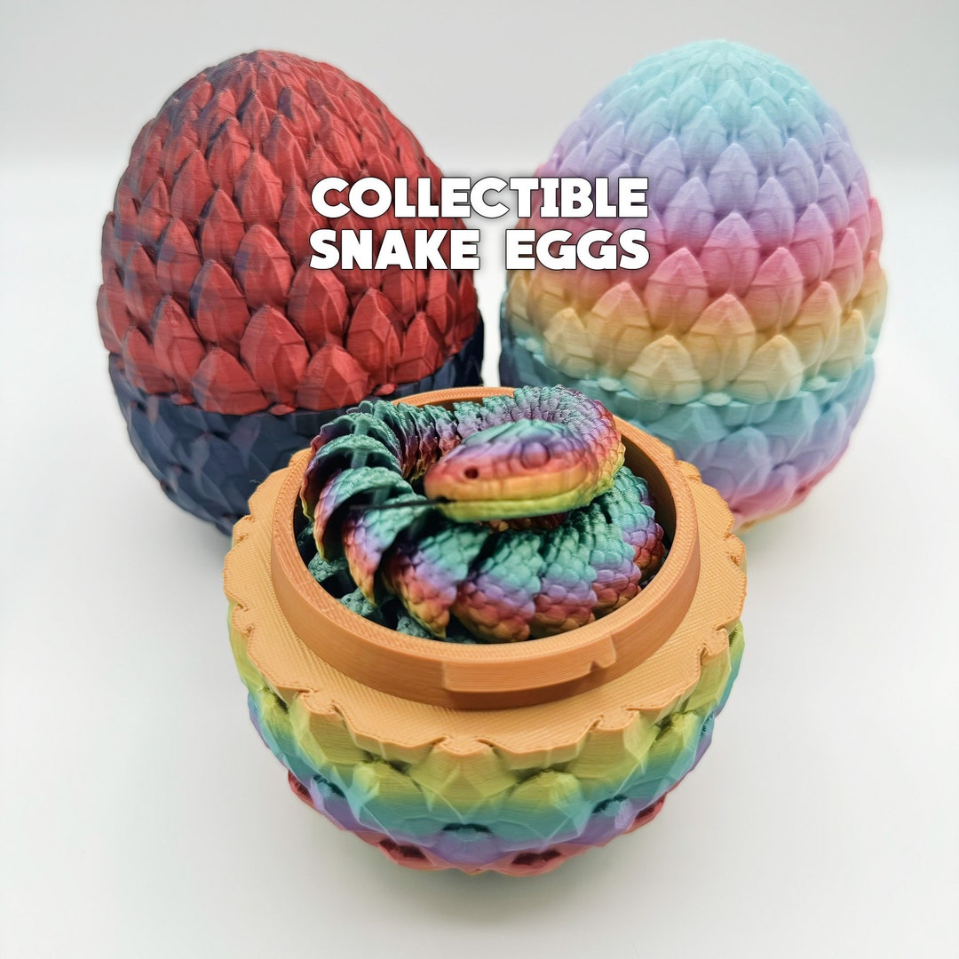 Fidget Snake Collectible With Locking Egg Holder Decor Ornament | Desk ...