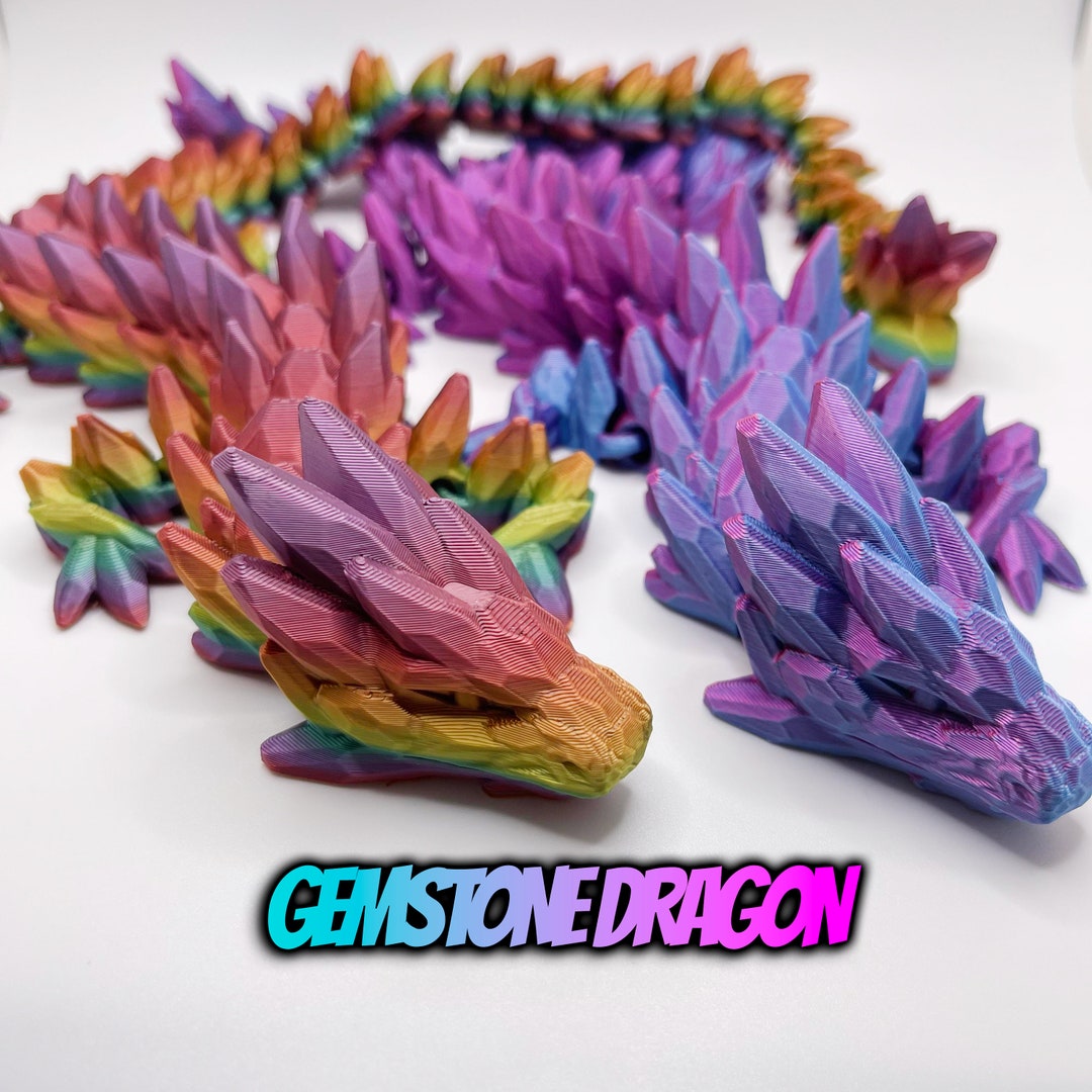 Fidget Gemstone Dragon Articulating Flexi Collectible Flexi Dragon ...