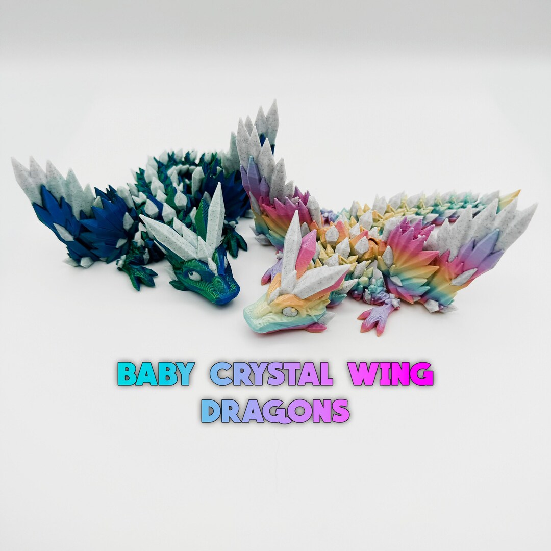 Baby Crystal Winged Dragon Fidget Toy With White Accents - Unique ...
