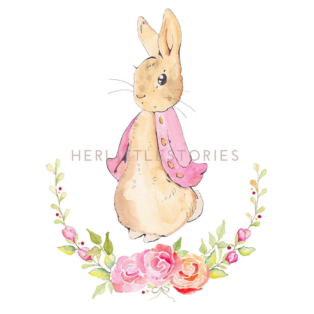 Peter Rabbit Pink Flopsy Bunny | Digital Illustration | Instant ...