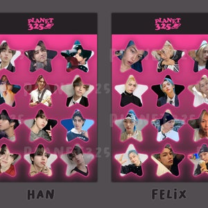 Stray Kids Member Star Sticker Sheets Skz Deco Vinyl - Etsy