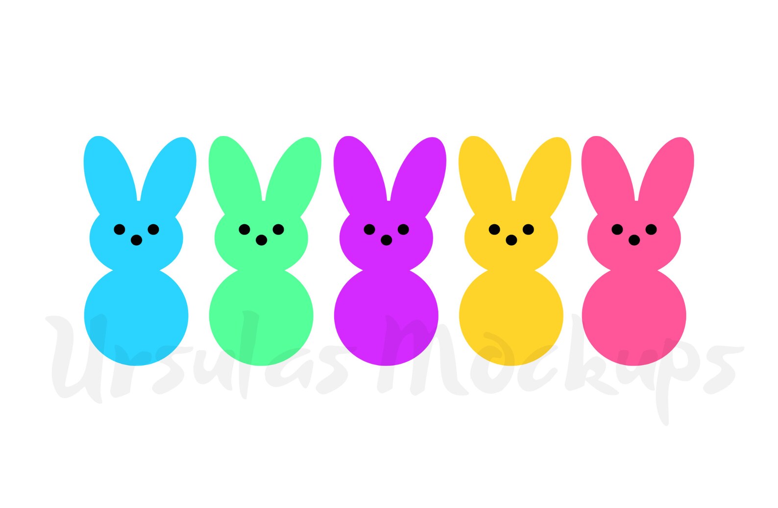 Easter Five Bunnies, Peeps SVG-PNG-DXF Digital Download, Easter Clipart ...