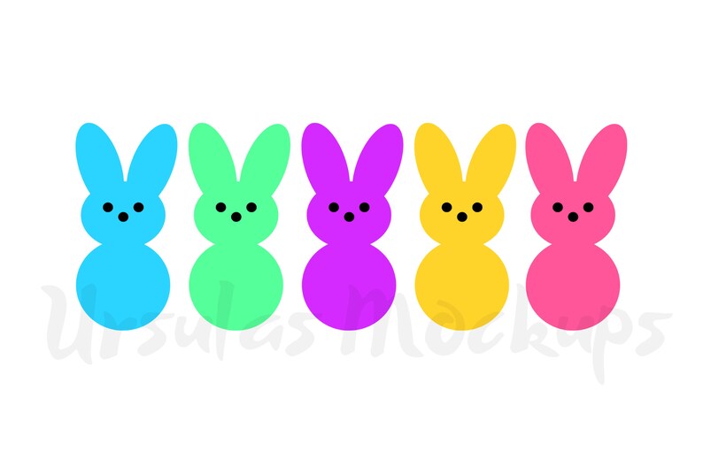 Easter Five Bunnies, Peeps SVG-PNG-DXF Digital Download, Easter Clipart ...