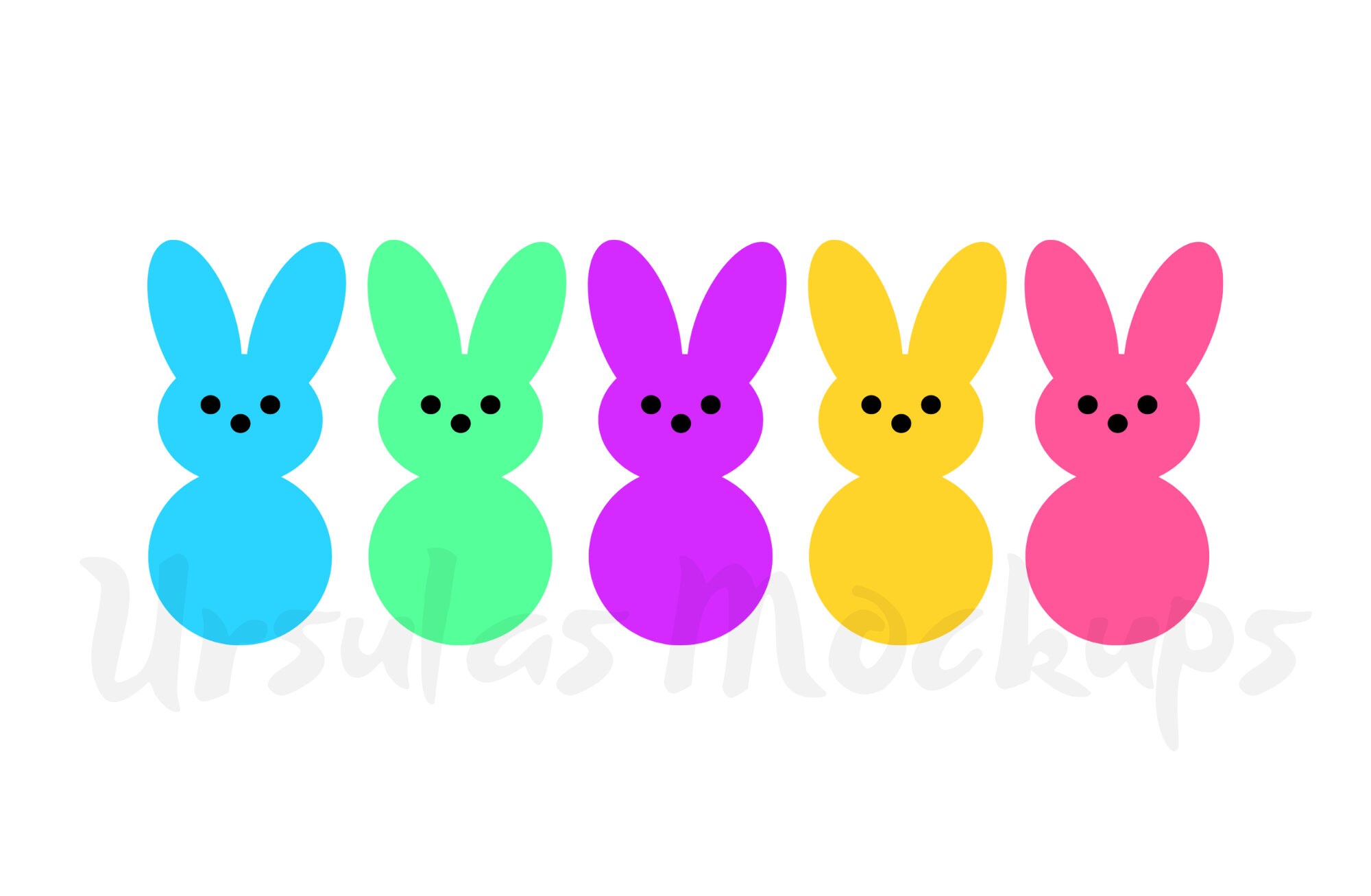 Easter Five Bunnies, Peeps SVG-PNG-DXF Digital Download, Easter Clipart ...