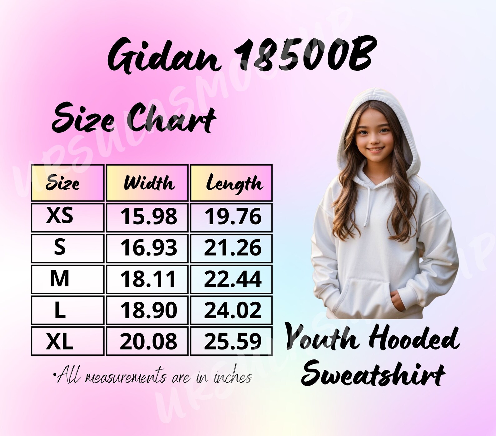 YOUTH Size Chart Gildan 18500B . 8 Gildan 18500B Hooded Size Chart ...
