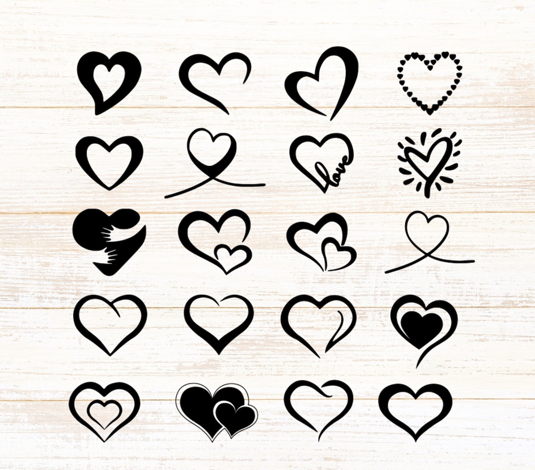 Heart Bundle Cut File, Heart Cut Files, Digital Download, Heart Clip ...