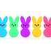 Easter Five Bunnies, Peeps SVG-PNG-DXF Digital Download, Easter Clipart ...