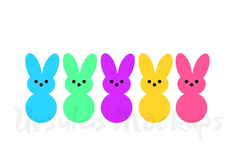 Easter Five Bunnies, Peeps SVG-PNG-DXF Digital Download, Easter Clipart ...