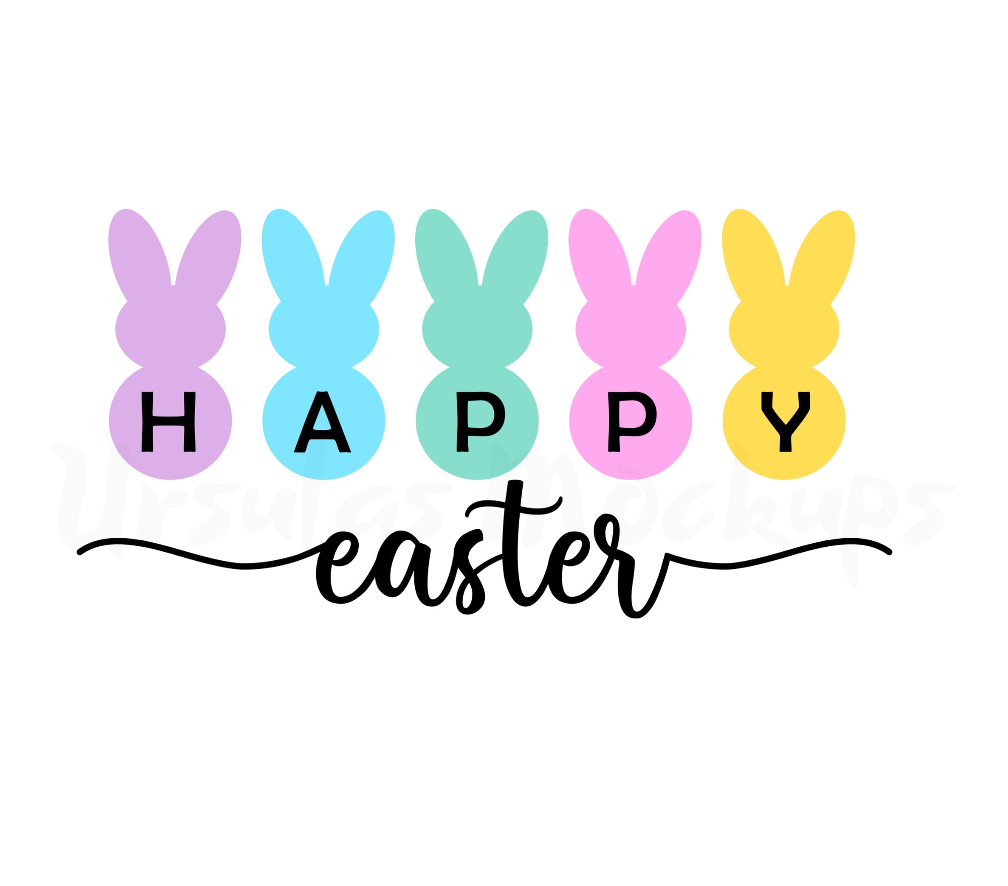 Happy Easter Bunnies, Peeps SVG-PNG-DXF, Digital Download, Easter ...