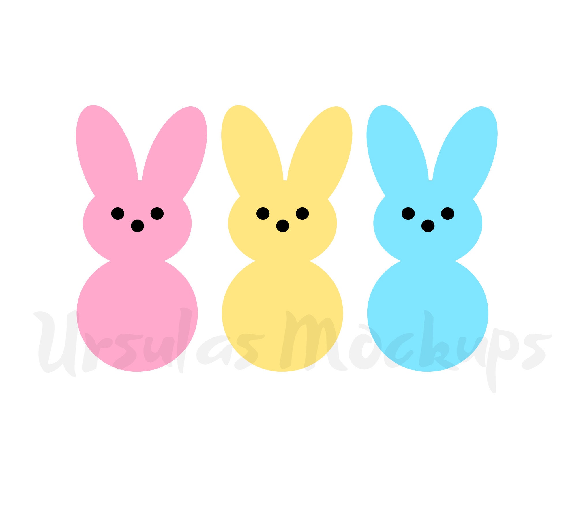 Easter Three Bunnies, Peeps SVG-PNG-DXF Digital Download, Easter ...