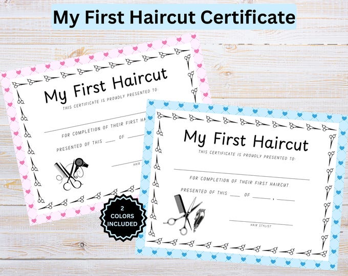 My First Haircut Certificate First Haircut Keepsake First Hair Cut ...