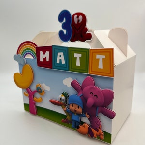 Pocoyo Favor Boxes, Pocoyo Party Decoration, Gable Favor Box , Pocoyo ...