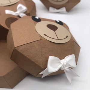 Teddy Bear 3D Favor Box: Baby Shower, Birthday Party - Etsy