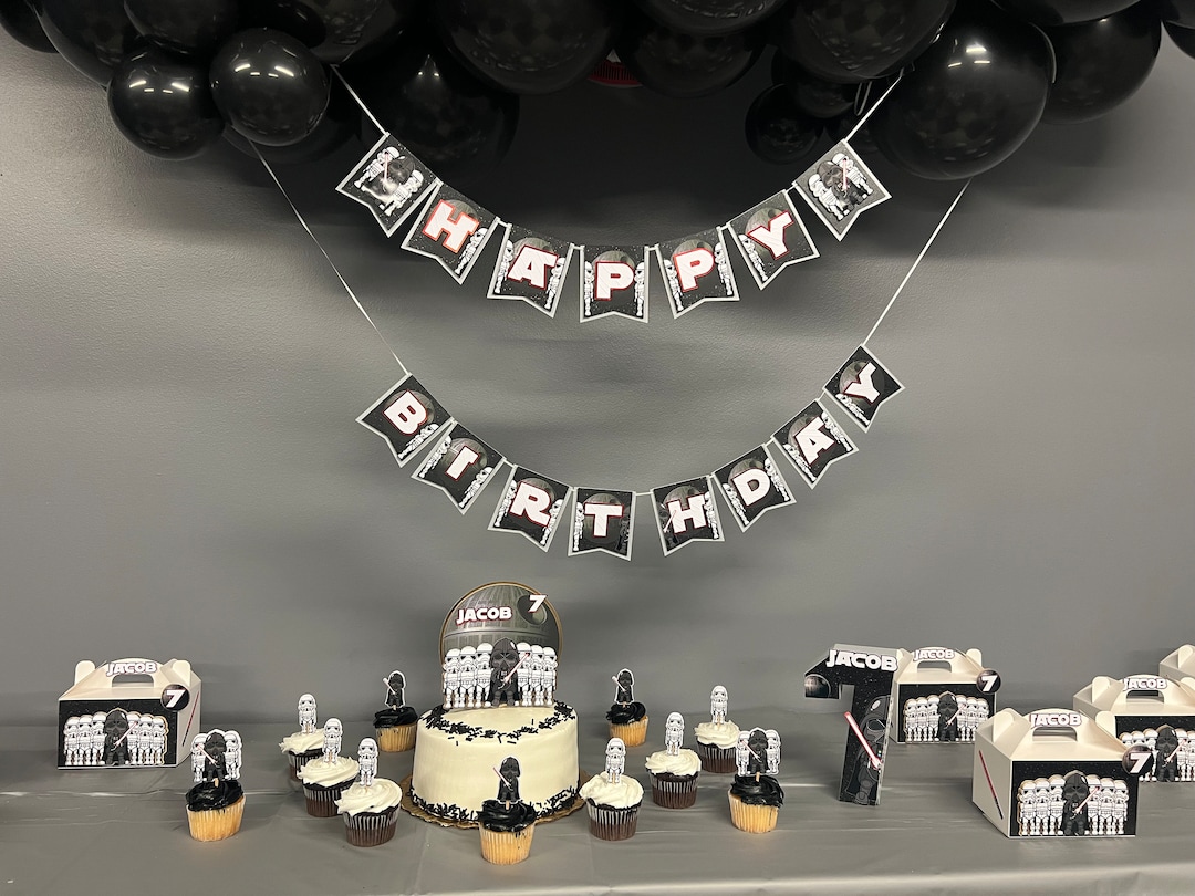 Star Wars Happy Birthday Banner: Darth Vader Party Decor - Etsy
