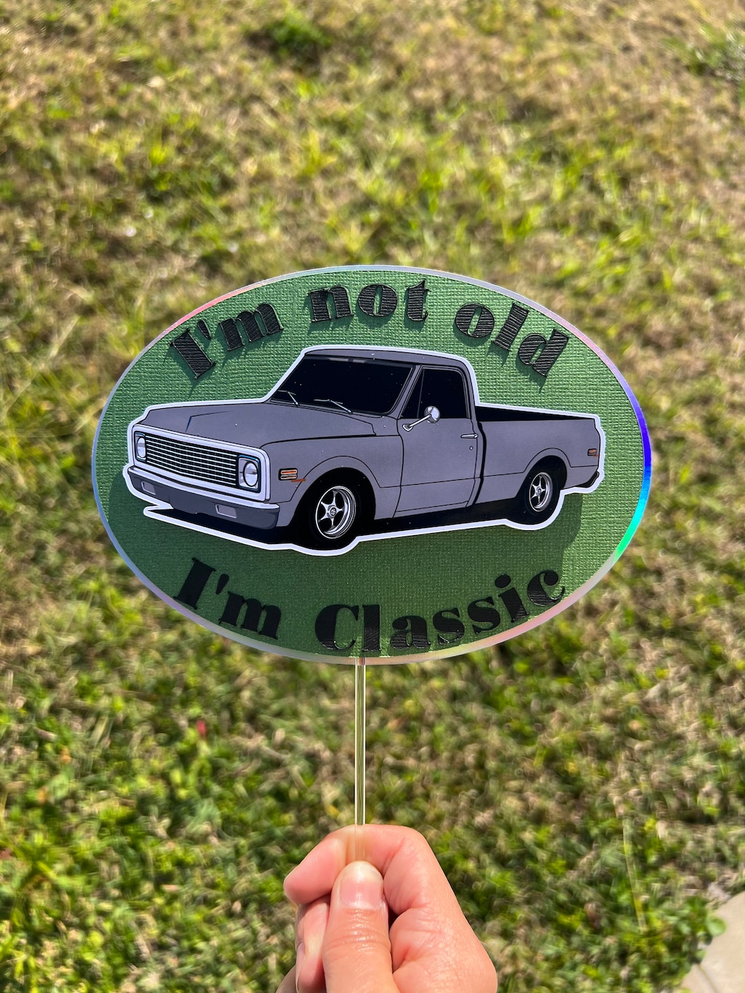 Classic Car Cake Topper: Funny Age Saying, Personalized Chevrolet - Etsy