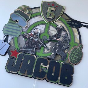 Military Cake Topper, Army Cake Topper, Military 3D Cake Topper ...