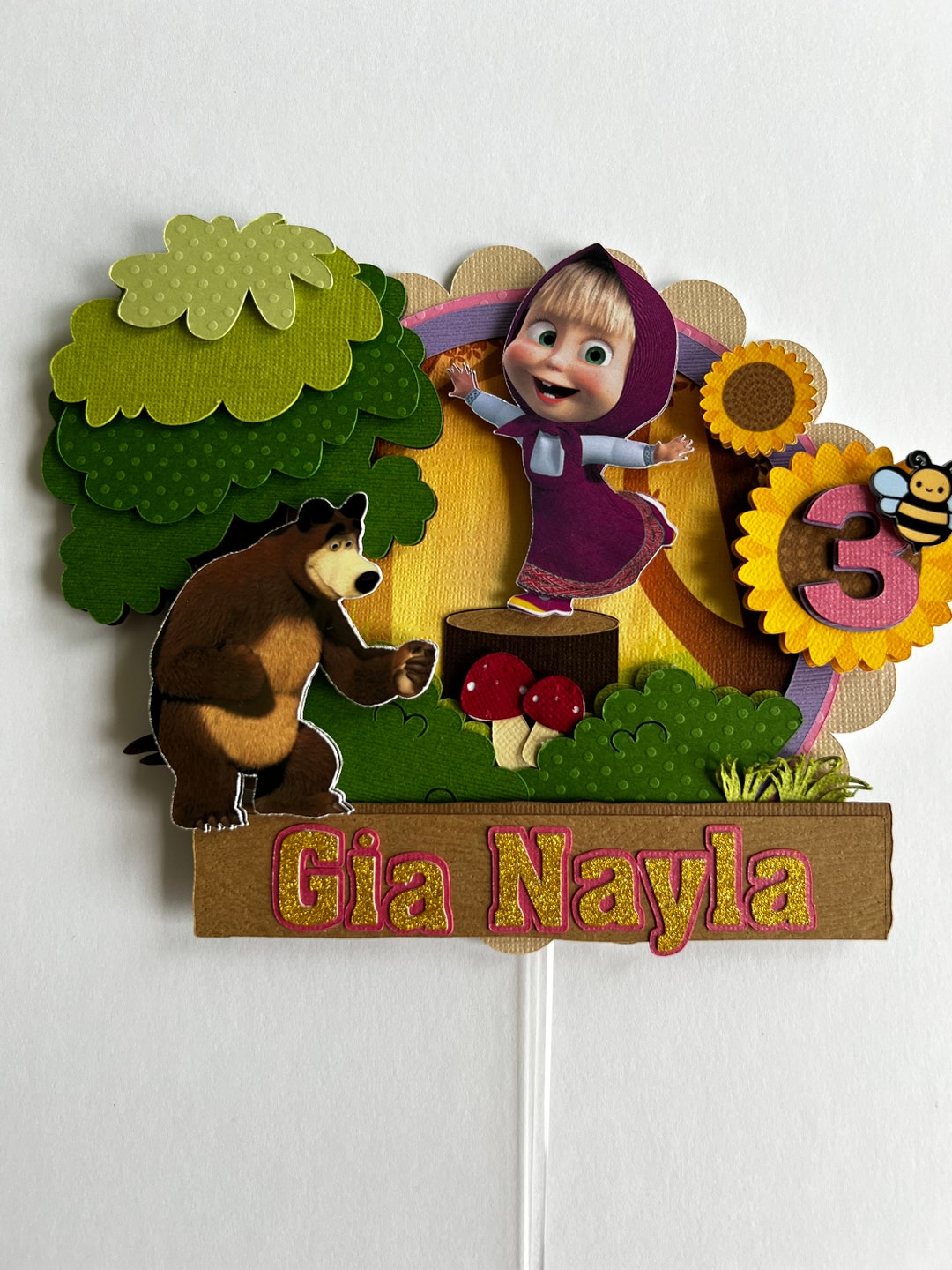Masha and the Bear, Masha Birthday Party, Masha Cake Topper, Masha Y El ...