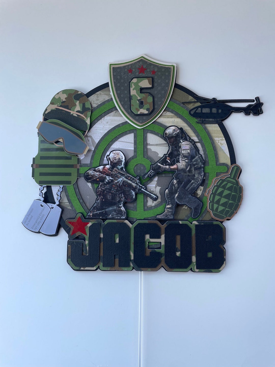 Personalized Military Cake Topper: Army Birthday Party Decoration - Etsy