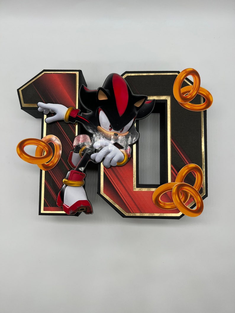 Shadow the Hedgehog Birthday Sonic 3D Letter Sonic 3D - Etsy UK